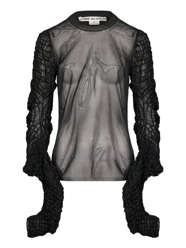 Comme Des Garçons Sculptural-sleeved Crewneck T-shirt - Black