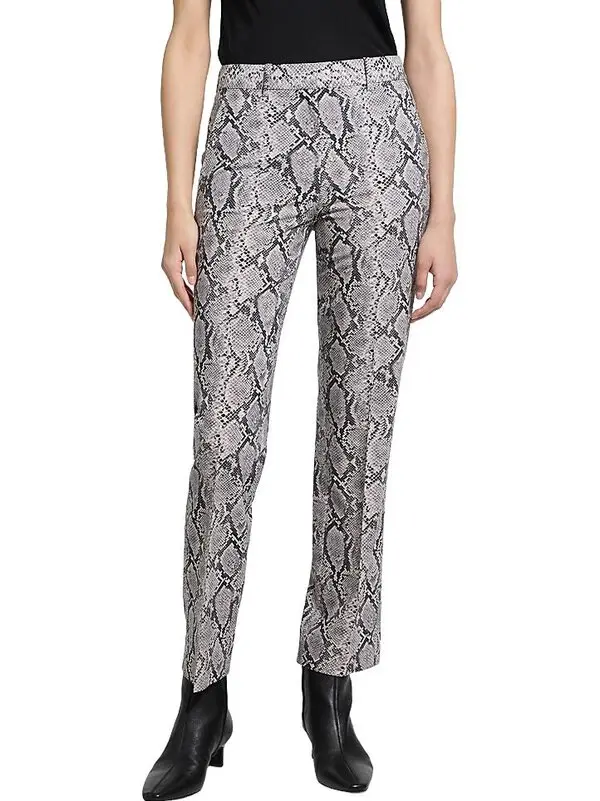 Theory Marcee Wool Stretch Python Print Pants - Light Multi