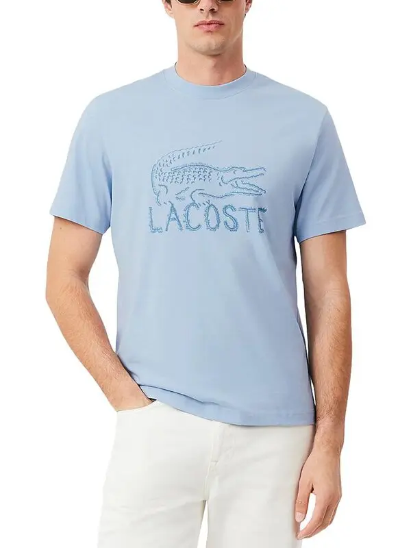 Lacoste Cotton Jersey Graphic Tee - Chambray