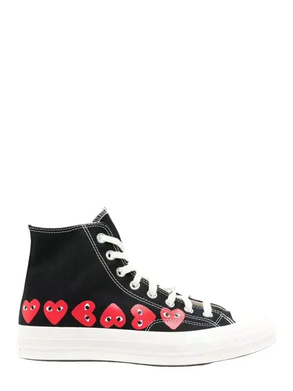 Play Comme Des Garcon X Converse Chuck 70 Heart-print High-top Sneakers - Black