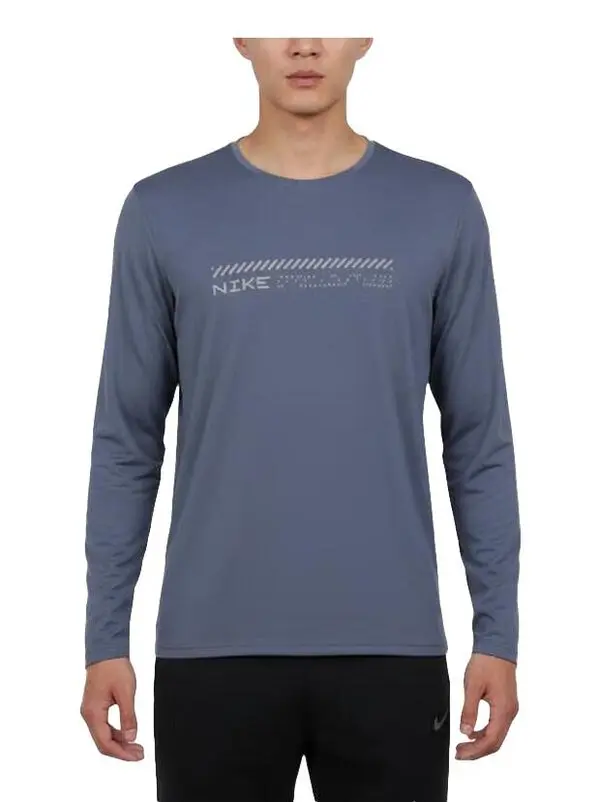 Nike Miler Dri-fit Ultraviolet Protection Winterized T-shirt - Diffused Blue
