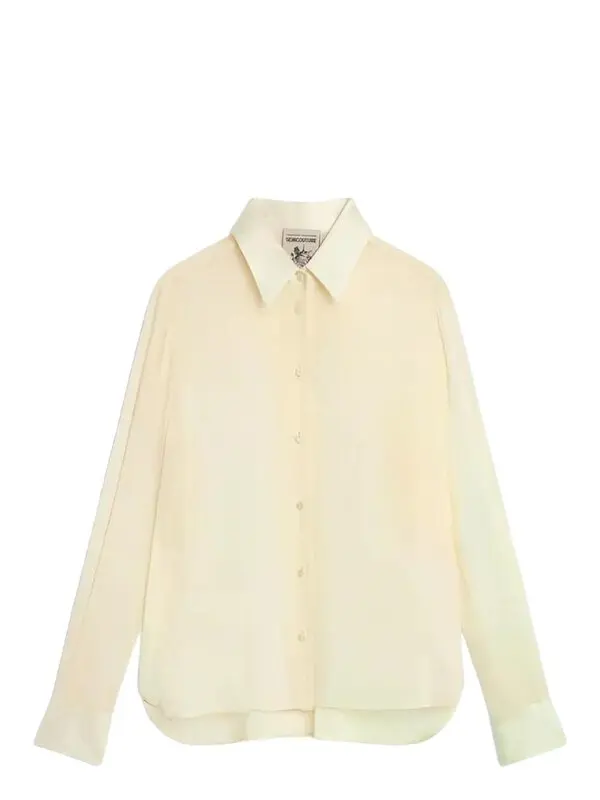SEMICOUTURE Floelle Sheer Long-sleeved Shirt - Neutrals