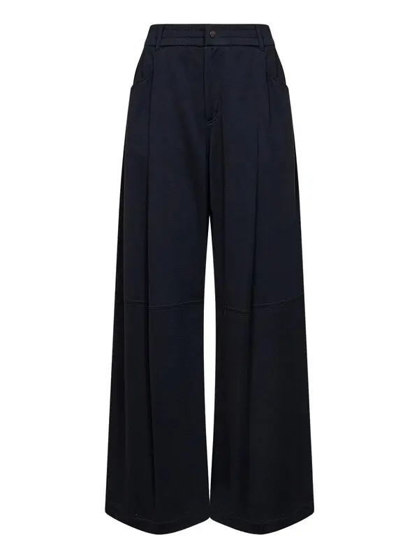 Brunello Cucinelli Cobalt Blue Cotton And Silk Interlock Track Pants - Multicolor