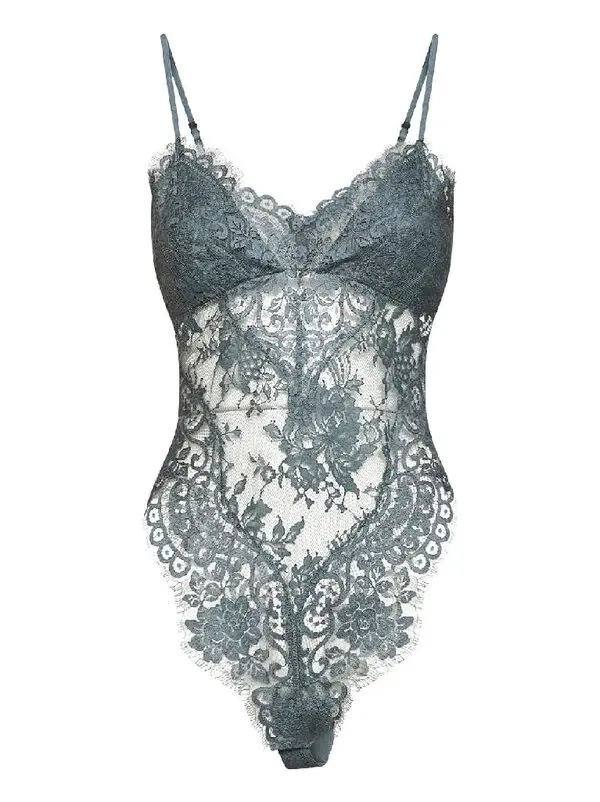 Zimmermann Airforce Blue Lace Teddy Bodysuit - Multicolor