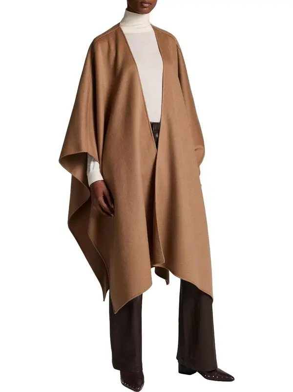 Vince Wool-cashmere Long Cape - Camel