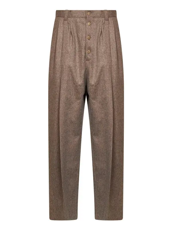 Jacquemus Beige Wool The Fernando High-waisted Trousers - Multicolor