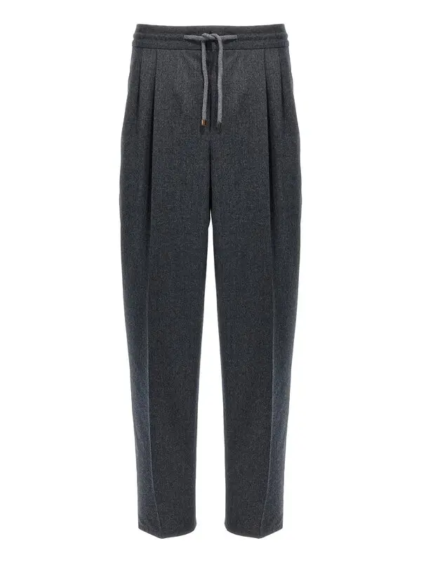 Brunello Cucinelli Front Pleat Pants - Gray