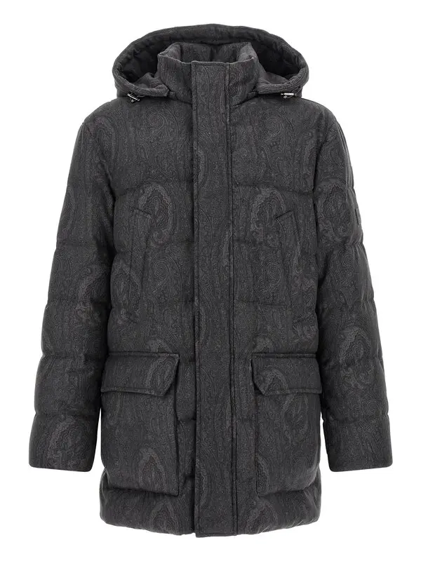 Etro Grey 'arnica' Down Jacket - Gray