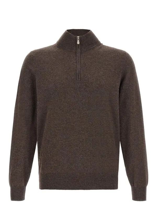 Brunello Cucinelli Half-zip Sweater - Brown