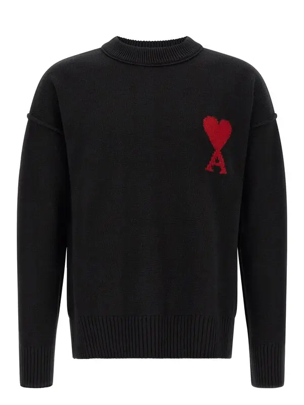 AMI Paris De Coeur' Sweater - Black