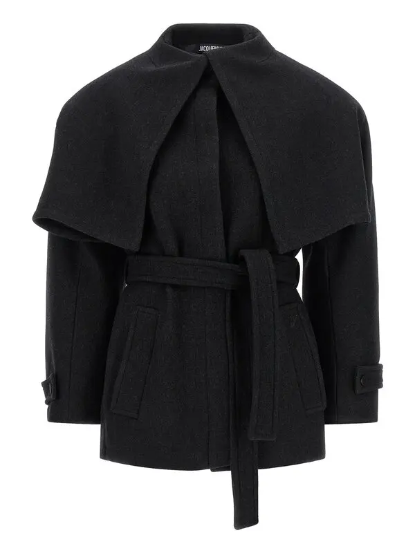 Jacquemus Le Caban Boléro' Coat - Black