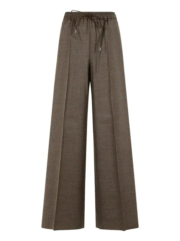 Max Mara Pantone' Mud-colored Wool Batavia Pants - Brown