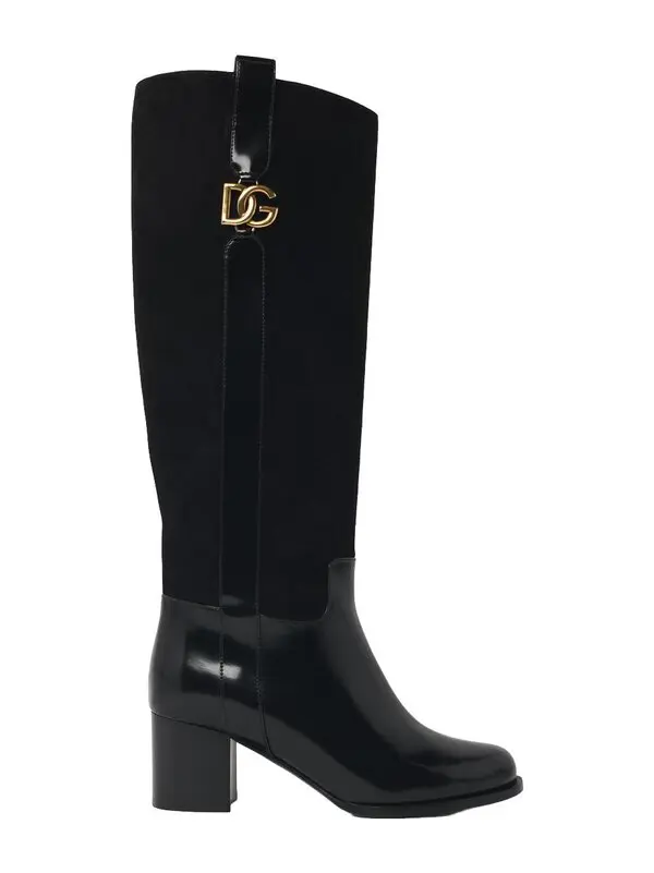 Dolce & Gabbana Cavallerizzo' Leather Boots - Black