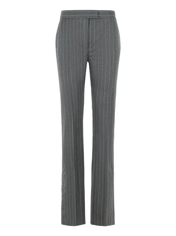 Sportmax Ricordo' Slim Flare Pants In Medium Grey Stretch Wool - Gray