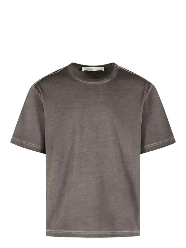 Séfr Mauro' Cotton T-shirt - Brown