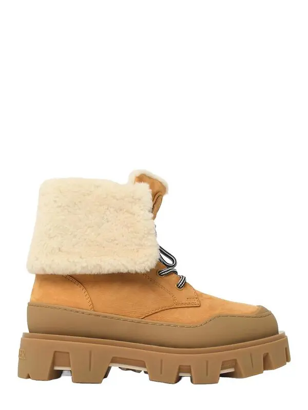Moncler Peak Snowcap' Beige Nubuck Boots - Cream