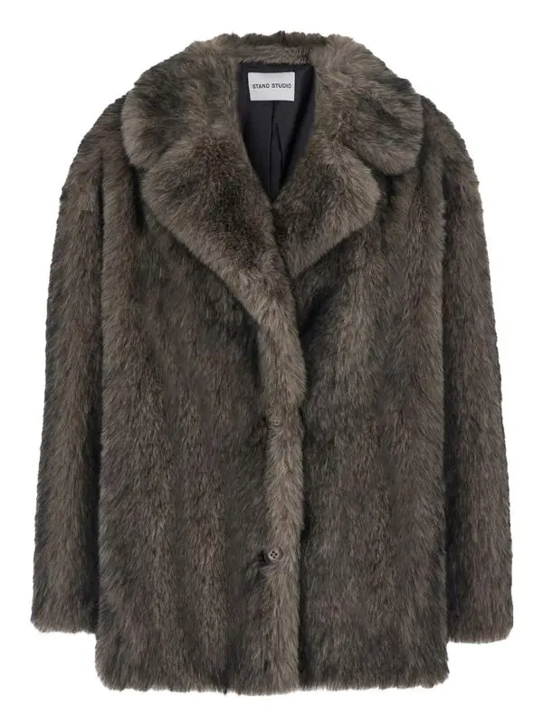 STAND STUDIO Angelika Faux Fux Coat - Multicolor
