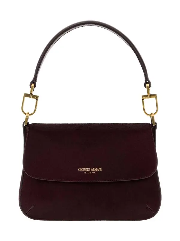 Giorgio Armani Burgundy Calf Hair Shoulder Bag - Red