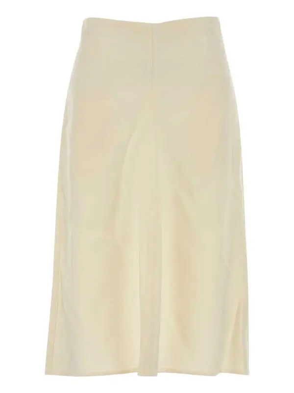Bottega Veneta Cream Satin Skirt - Yellow