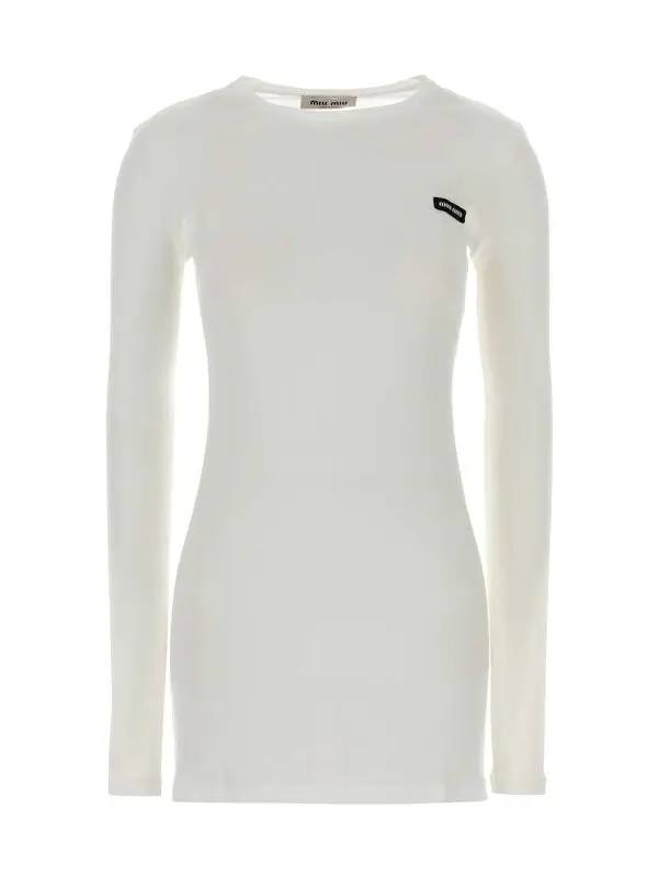 Miu Miu Cotton Mini Dress - White