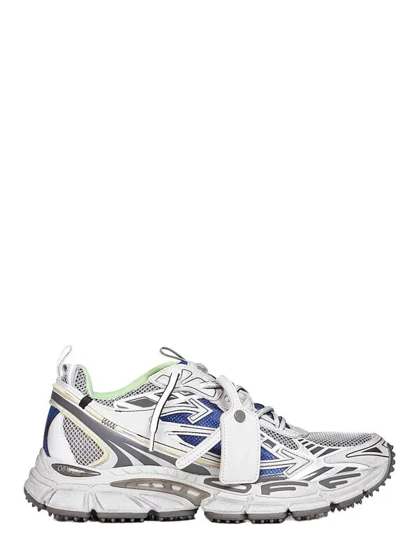 Off-White Dark Blue And Dark Grey Be Right Back Worn Out Sneakers - Multicolor