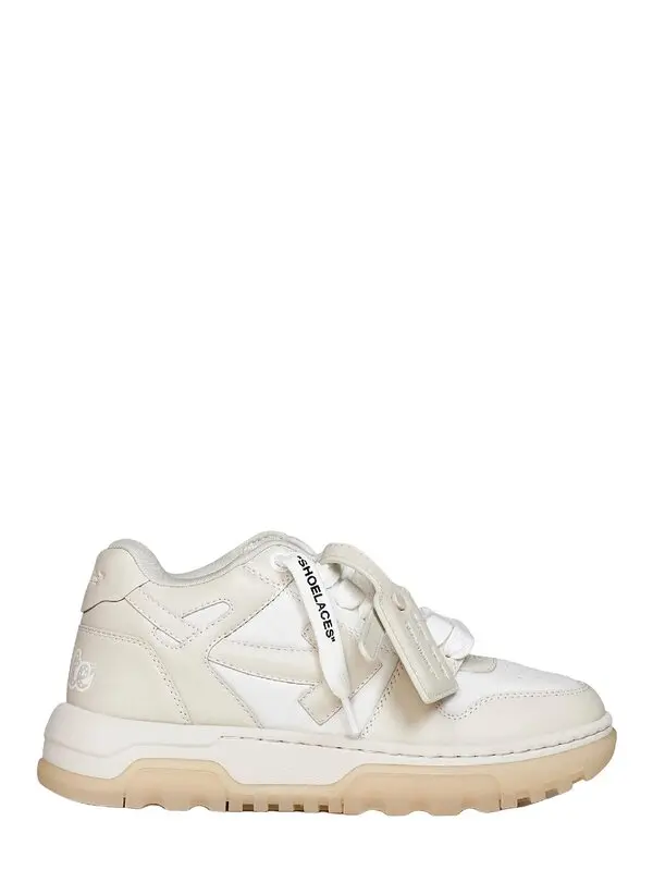 Off-White White And Beige Out Of Office Chunky Varsity Sneakers - Multicolor