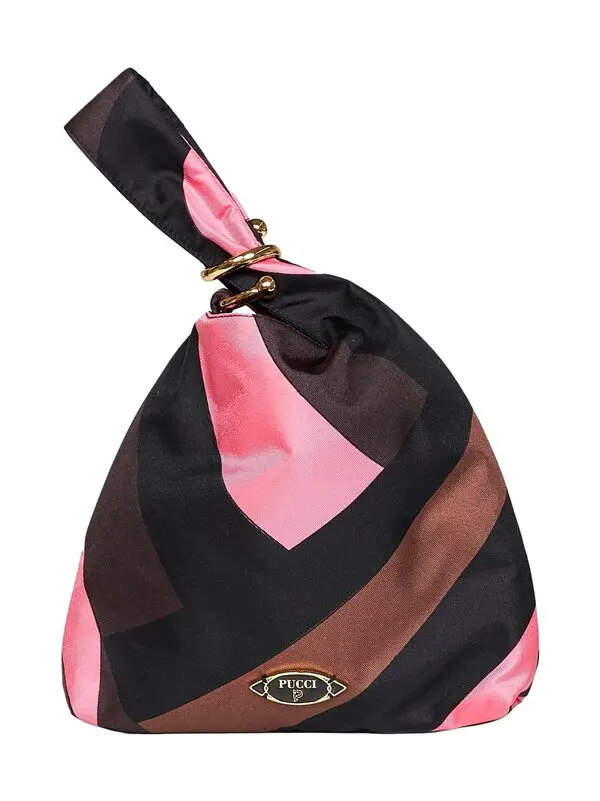Emilio Pucci Brown And Coral Emilio Printed Pouch - Multicolor