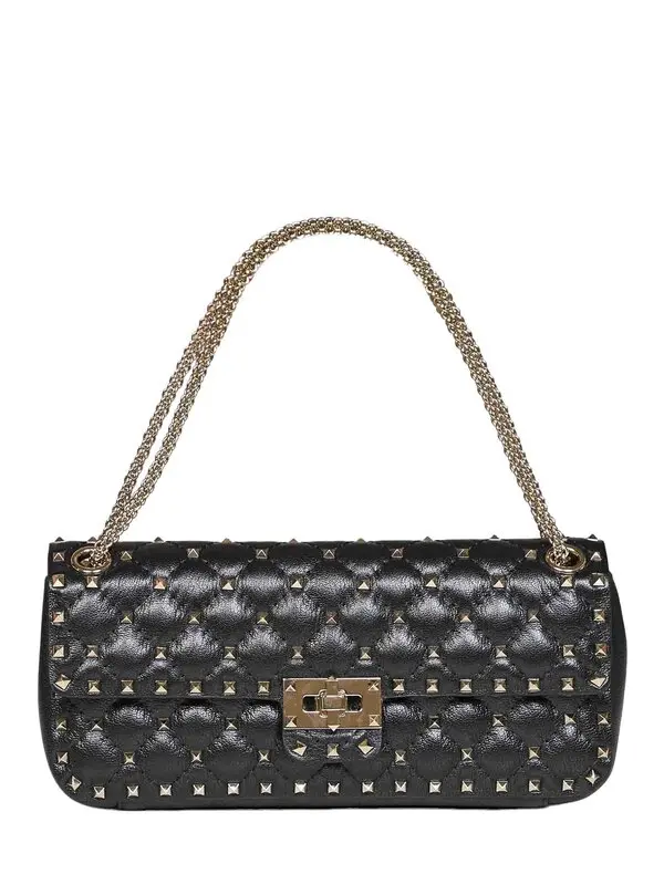 Valentino Garavani Black Rockstud Spike Medium Shoulder Bag - Multicolor