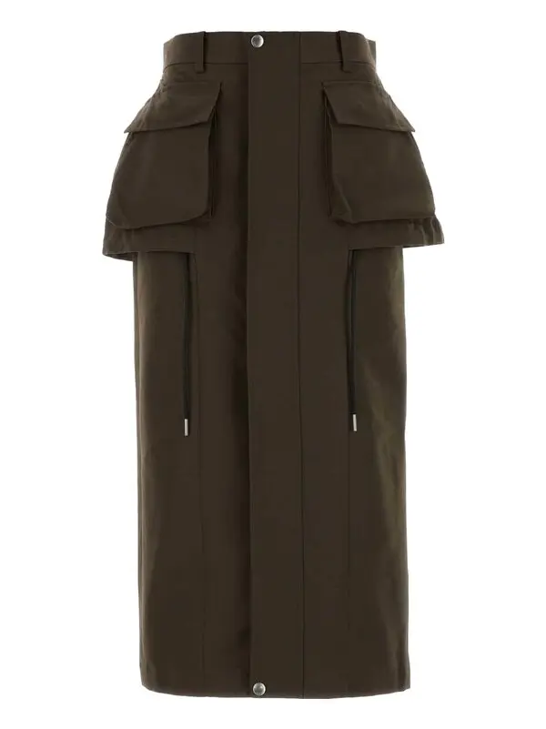 Sacai Sculpted Mini Mud Cotton-blend Skirt With Cupro Lining - Brown