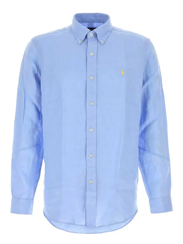 Polo Ralph Lauren Linen Button-front Shirt - Light Blue