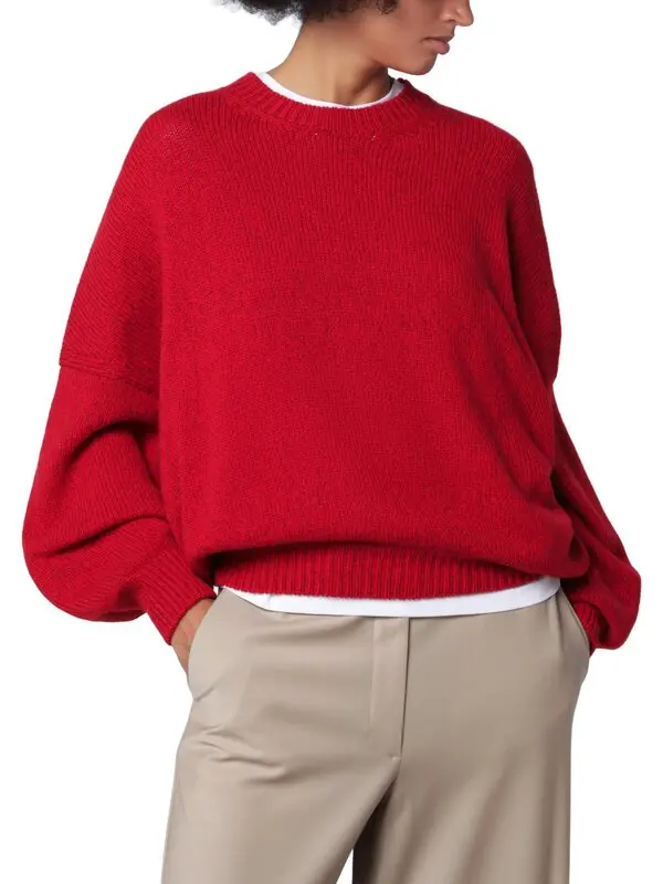 CORDERA Oversized Merino Wool & Cashmere Sweater - Red