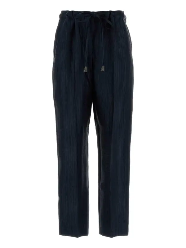 Giorgio Armani Viscose-wool Blend Tailored Pant - Blue