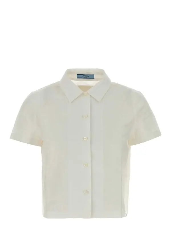 Prada Cotton-linen Button-front Shirt For - White