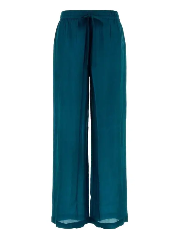 THE ROSE IBIZA 100% Silk Palazzo Pants - Blue