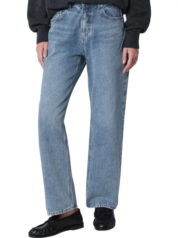 DUNST Slick Cotton Cigarette Jeans For - Light Blue