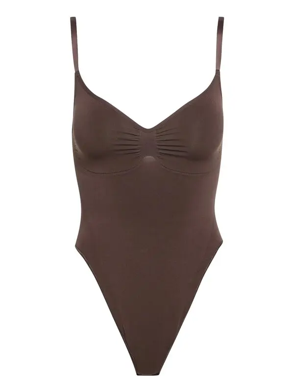 SKIMS Cocoa Seamless Sculpt Thong Bodysuit - Brown