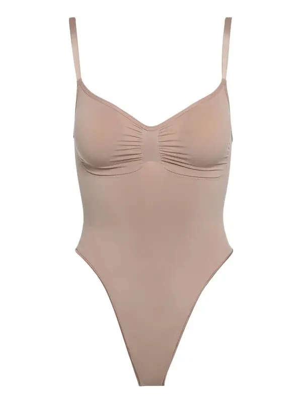 SKIMS Seamless Sculpt Thong Bodysuit - Brown