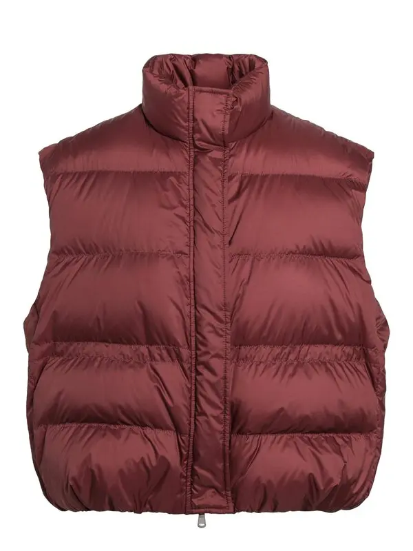 Brunello Cucinelli Rosso Mattone Mini Matte Nylon Sleeveless Down Jacket - Orange