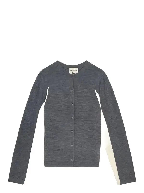 SEMICOUTURE Delia Contrast-panel Cardigan - Grey