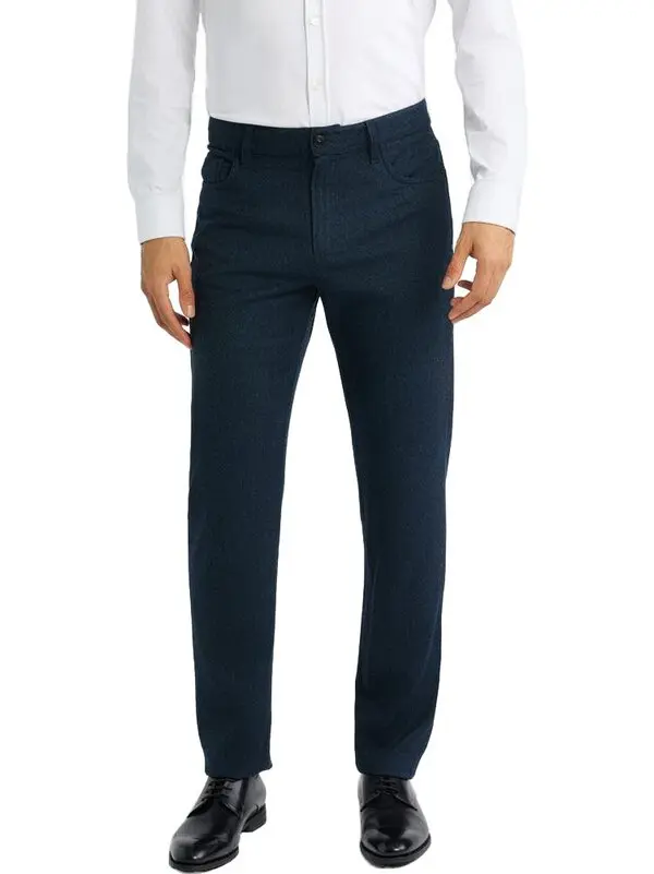Canali Regular Fit Wool Five Pocket Pants - Navy