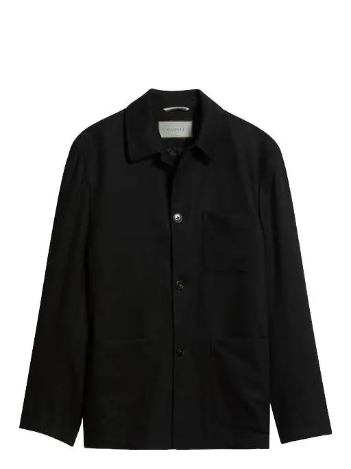 Canali Wool Blend Shirt Jacket - Black