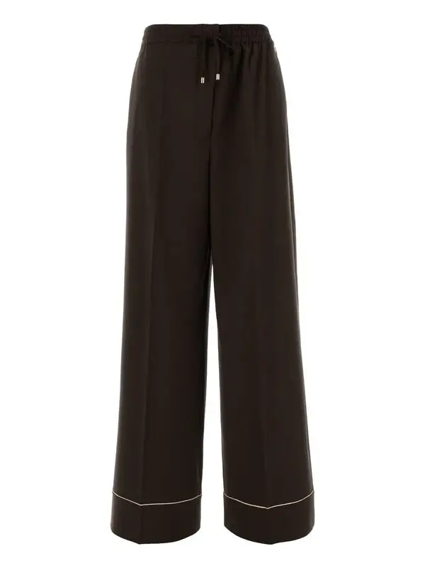 Sportmax Wool Buona Palazzo Pant - Brown