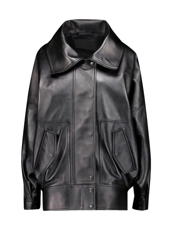 Balenciaga Leather Bomber Jacket - Multicolor