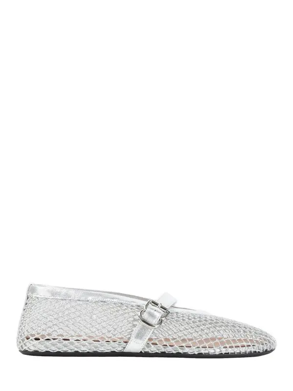 Alaïa Fishnet Ballerinas - Silver