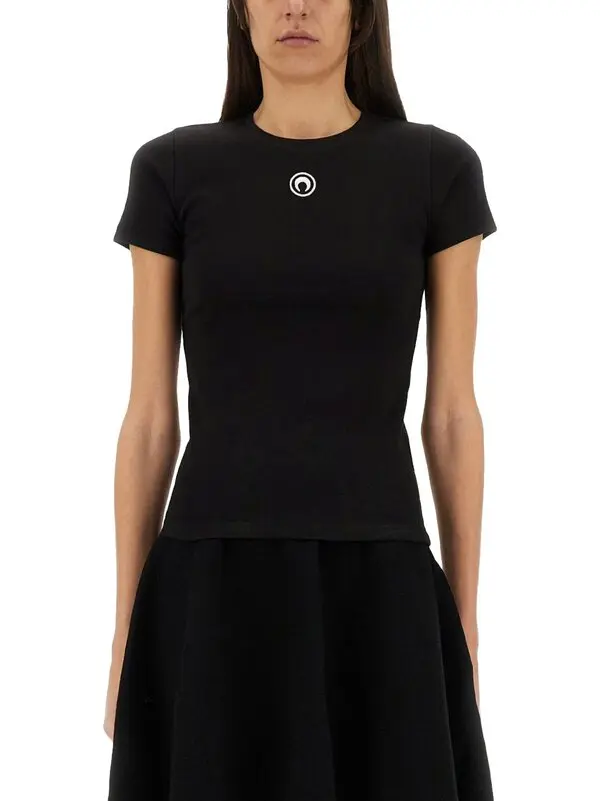 MARINE SERRE Logo Cotton T-shirt - Multicolor