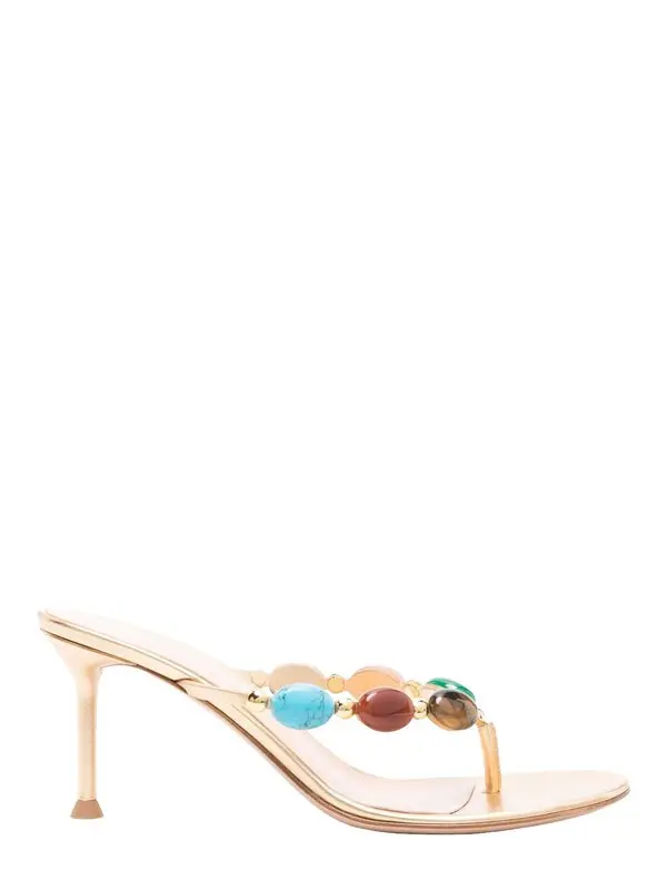GIANVITO ROSSI Shanti Thong Sandals - Gold