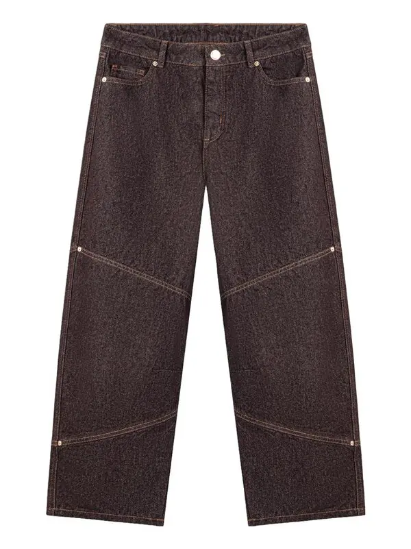 NOCTURNE Barrel Leg Panelled Jeans - Brown