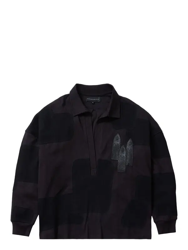 WHO DECIDES WAR Arch Henley Shirt 'coal - Black