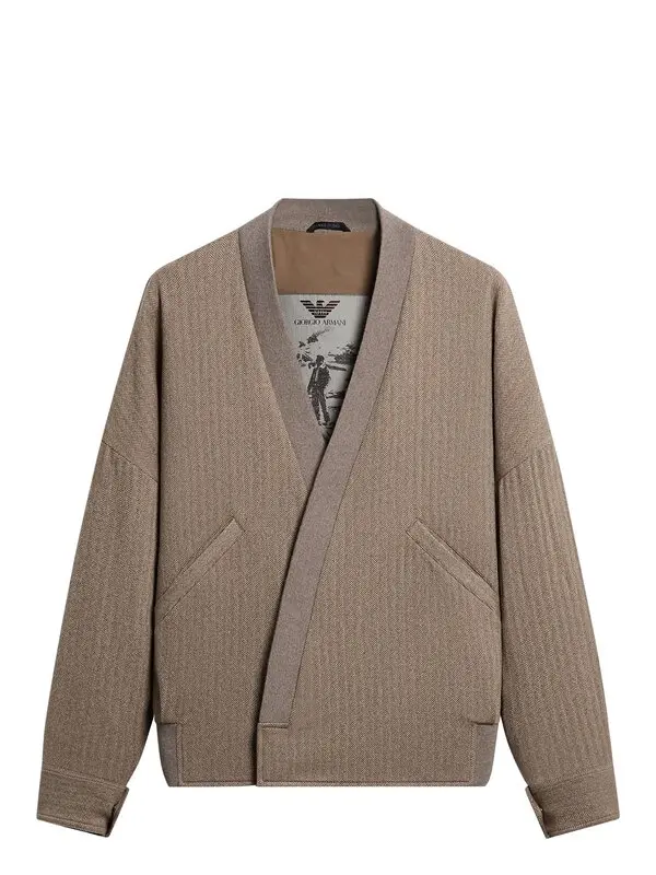 Kith Giorgio Armani & Virgin Wool Crossover Jacket 'marron - Brown