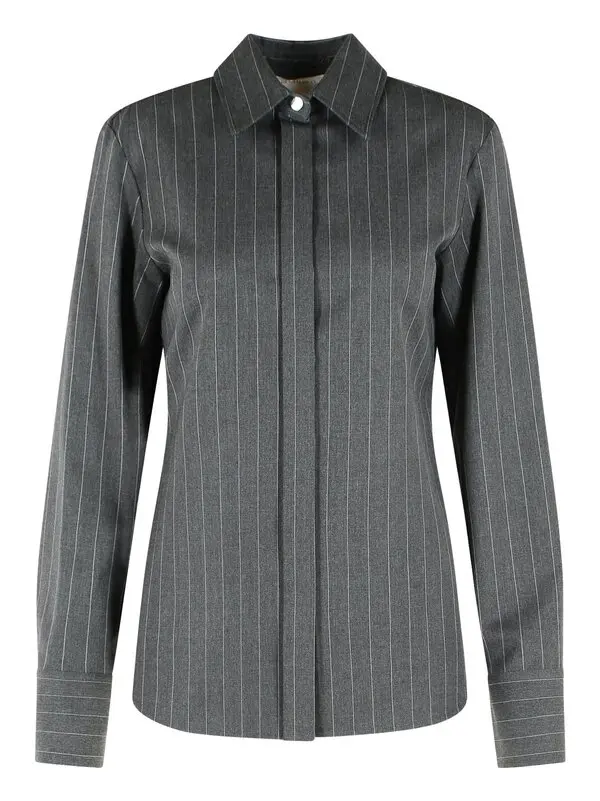 Sportmax Pepli' Tight Shirt In Medium Grey Wool - Grey